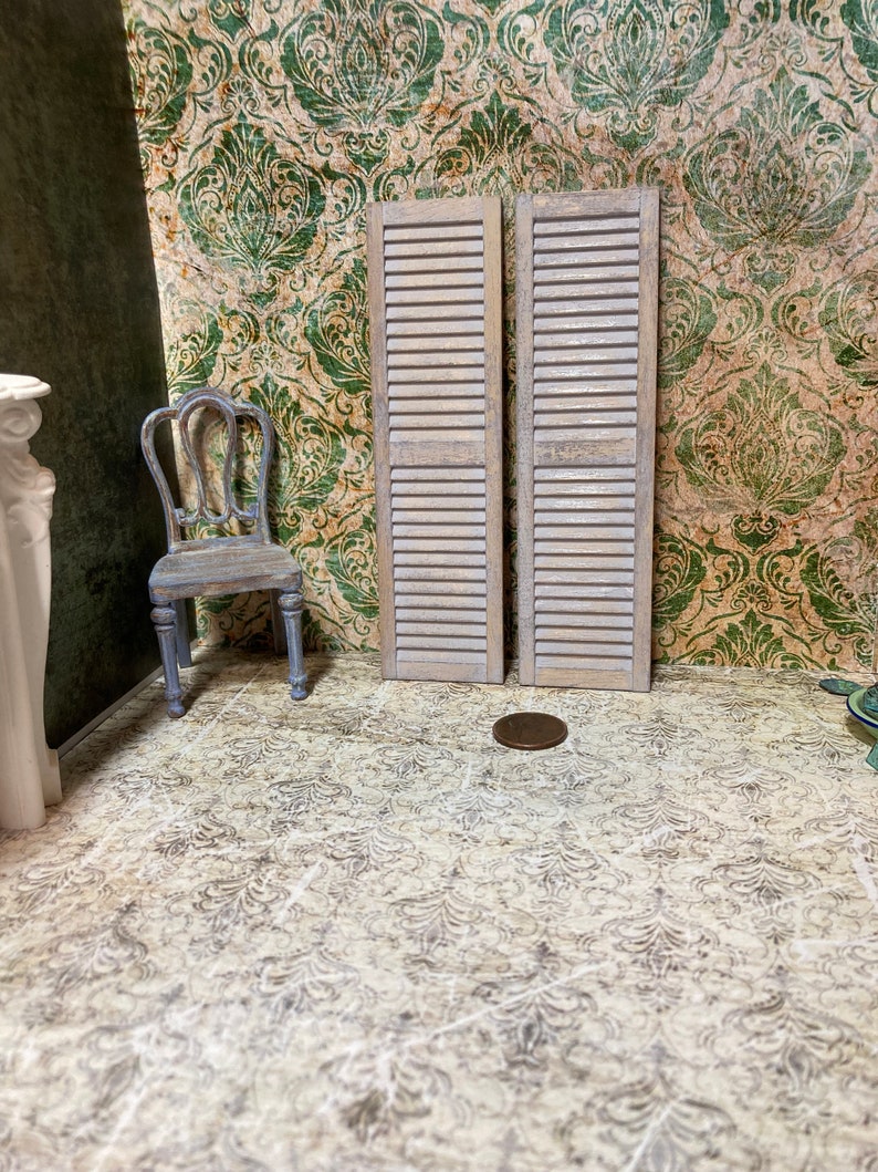 Miniature Doll House Window Shutters Mini French Shabby Wood - Etsy