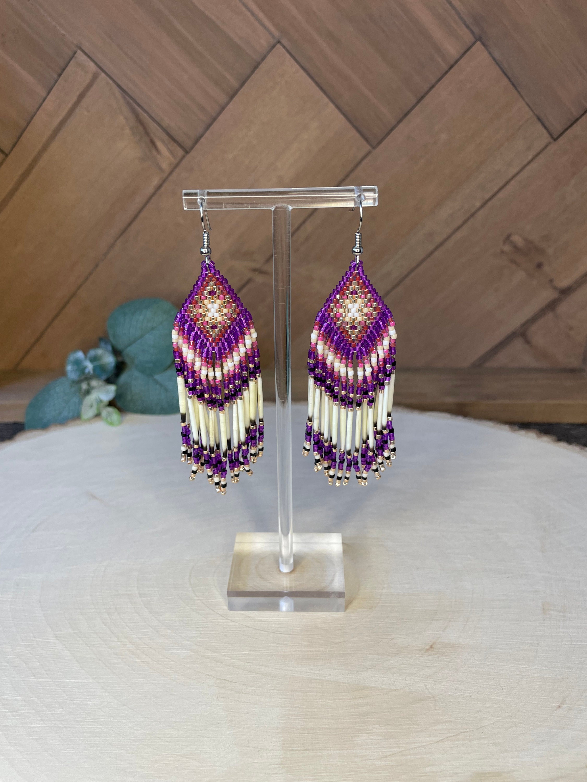 Mini Porcupine Quill Earrings Purple - Etsy