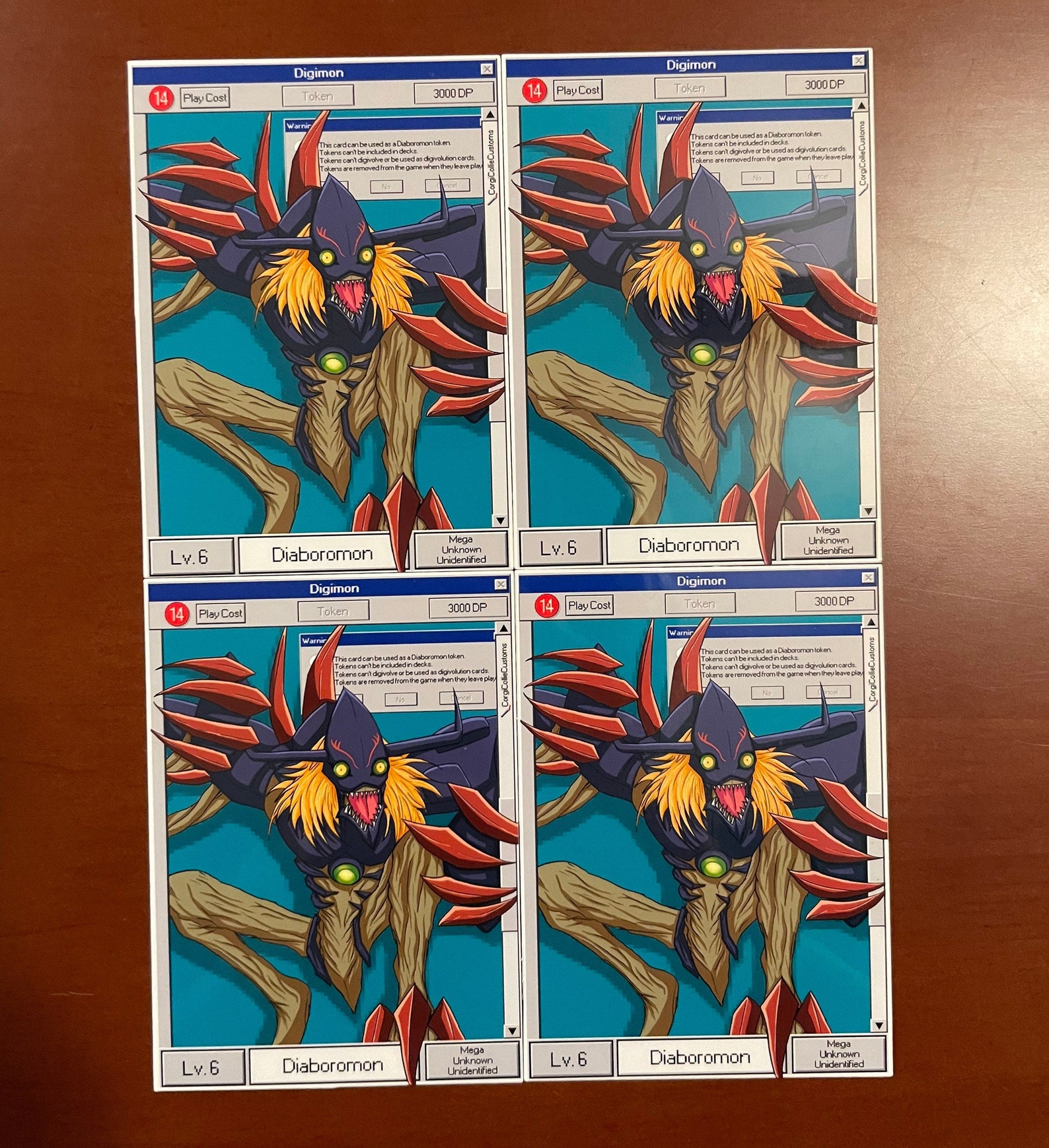 Diaboromon Token - Set of Four - Etsy