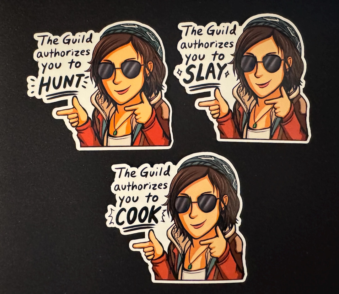 Monster Hunter Wilds Inspired Sticker - Alma and the Guild Authorize ...