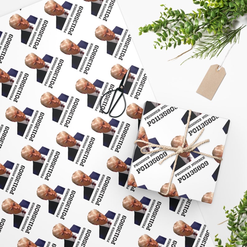 Trump Mugshot, Wrapping Paper, Fulton County, Georgia, Prisoner ...