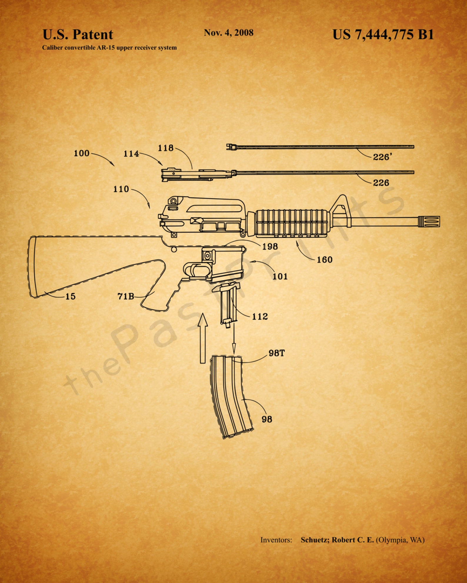 Buy AR 15 Printable AR 15 Gun Art Gun Print Gun Poster Gun Decor Patent ...