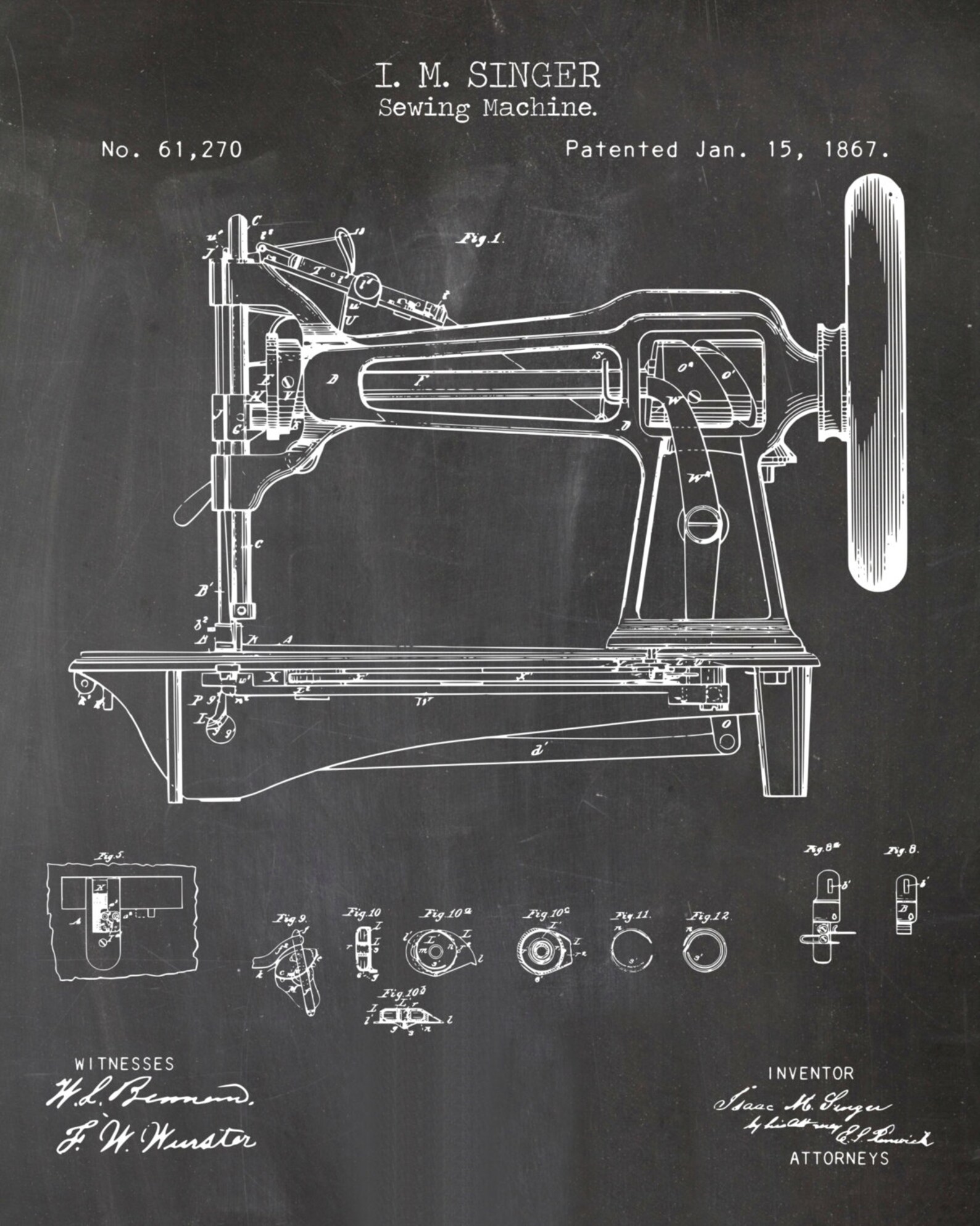 INSTANT DOWNLOAD 5 JPG | Sewing Machine Art | Sewing Machine Print ...