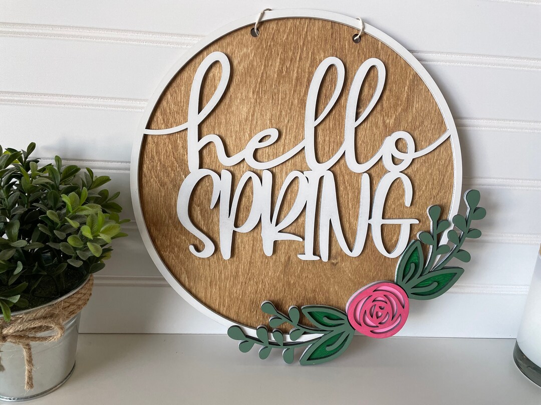 Hello Spring Circle Sign DIY Kit | Spring Decor | Home Decor | Gift ...