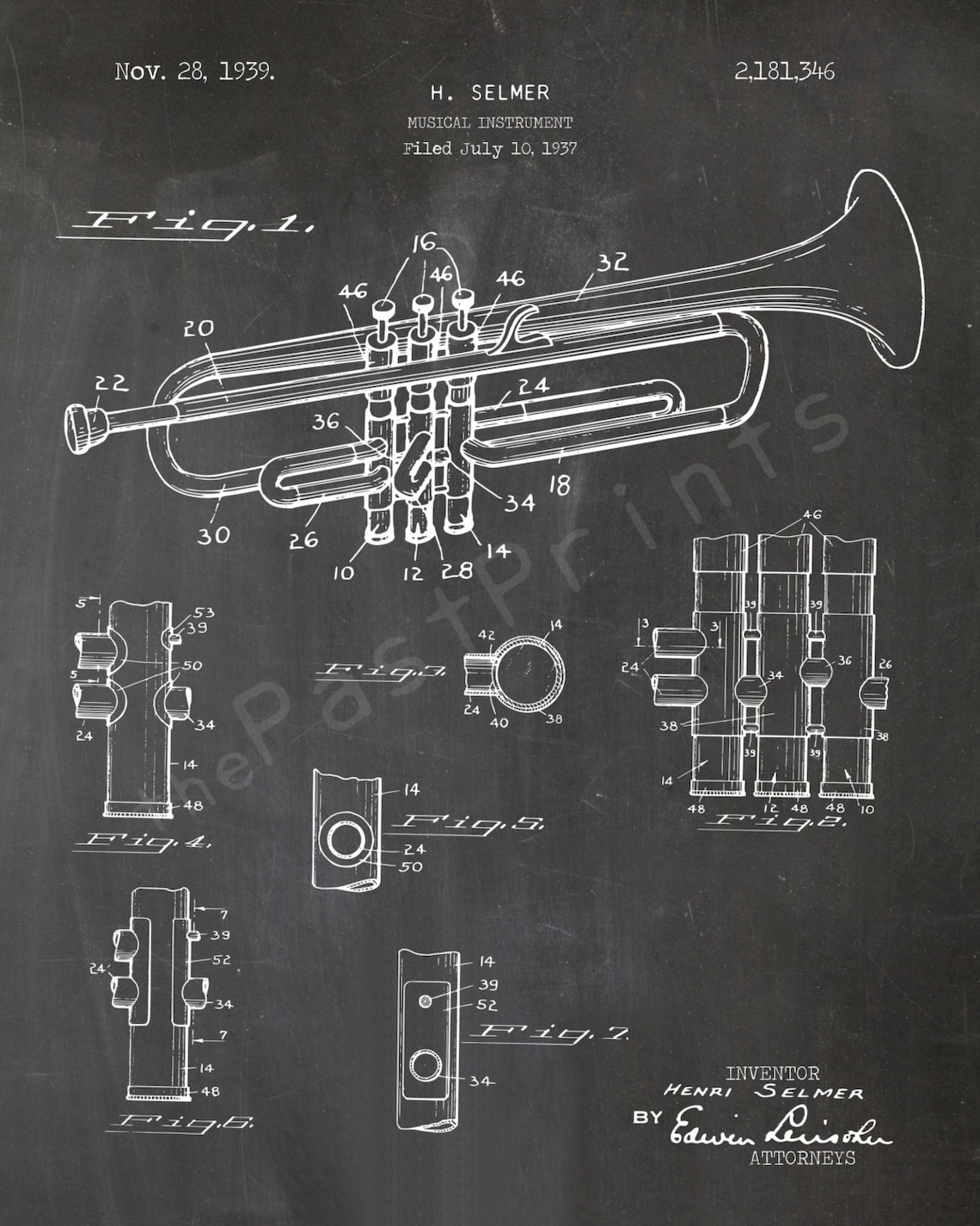 Buy Trumpet Printable Trumpet Art Trumpet Print Trumpet Poster Music ...