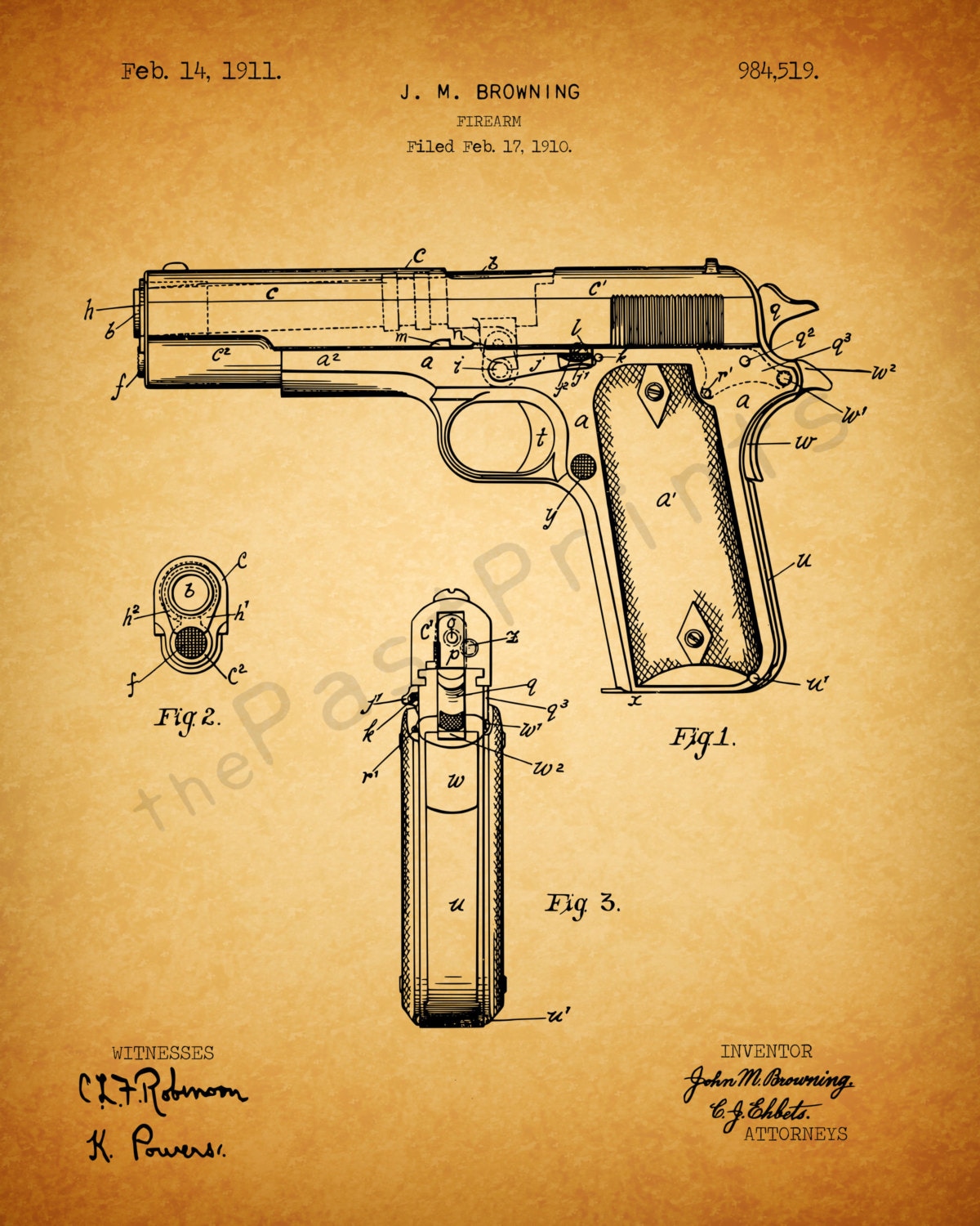 Colt 1911 Printable | Colt 45 | Gun Print | Gun Wall Art | Gun Art ...