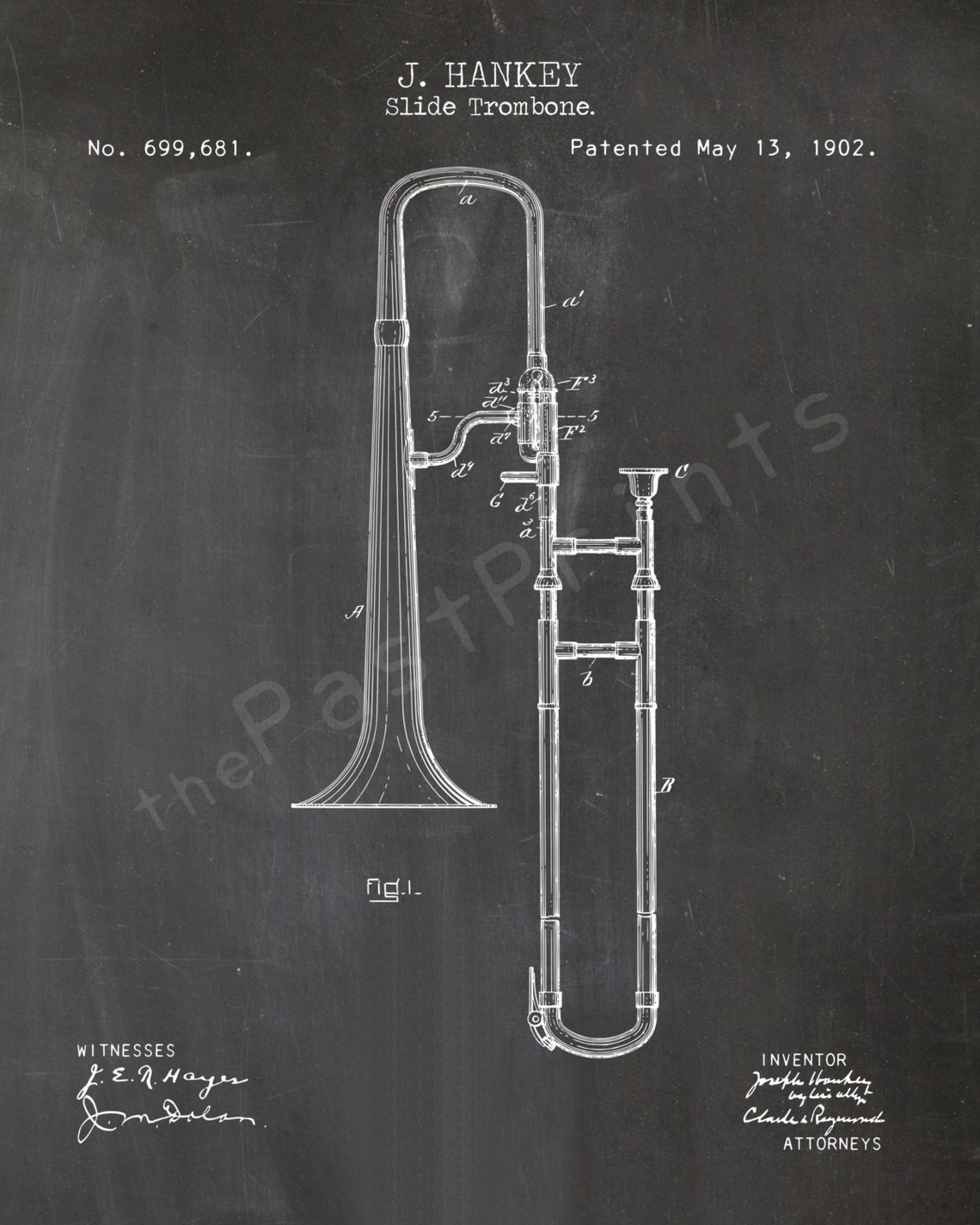 Buy Trombone Printable | Trombone Art | Trombone Print | Trombone ...