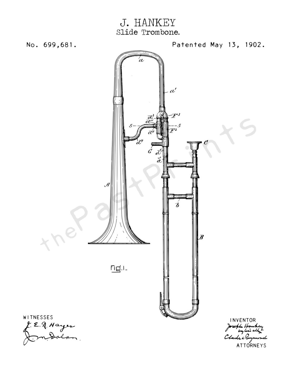 Buy Trombone Printable Trombone Art Trombone Print Trombone Online in ...