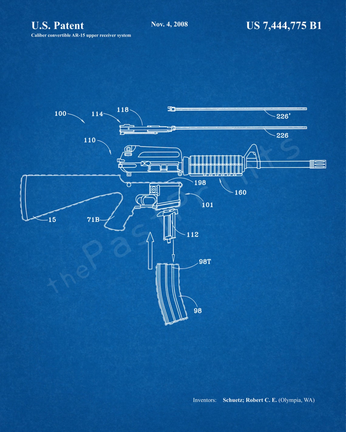Buy AR 15 Printable AR 15 Gun Art Gun Print Gun Poster Gun Decor Patent ...