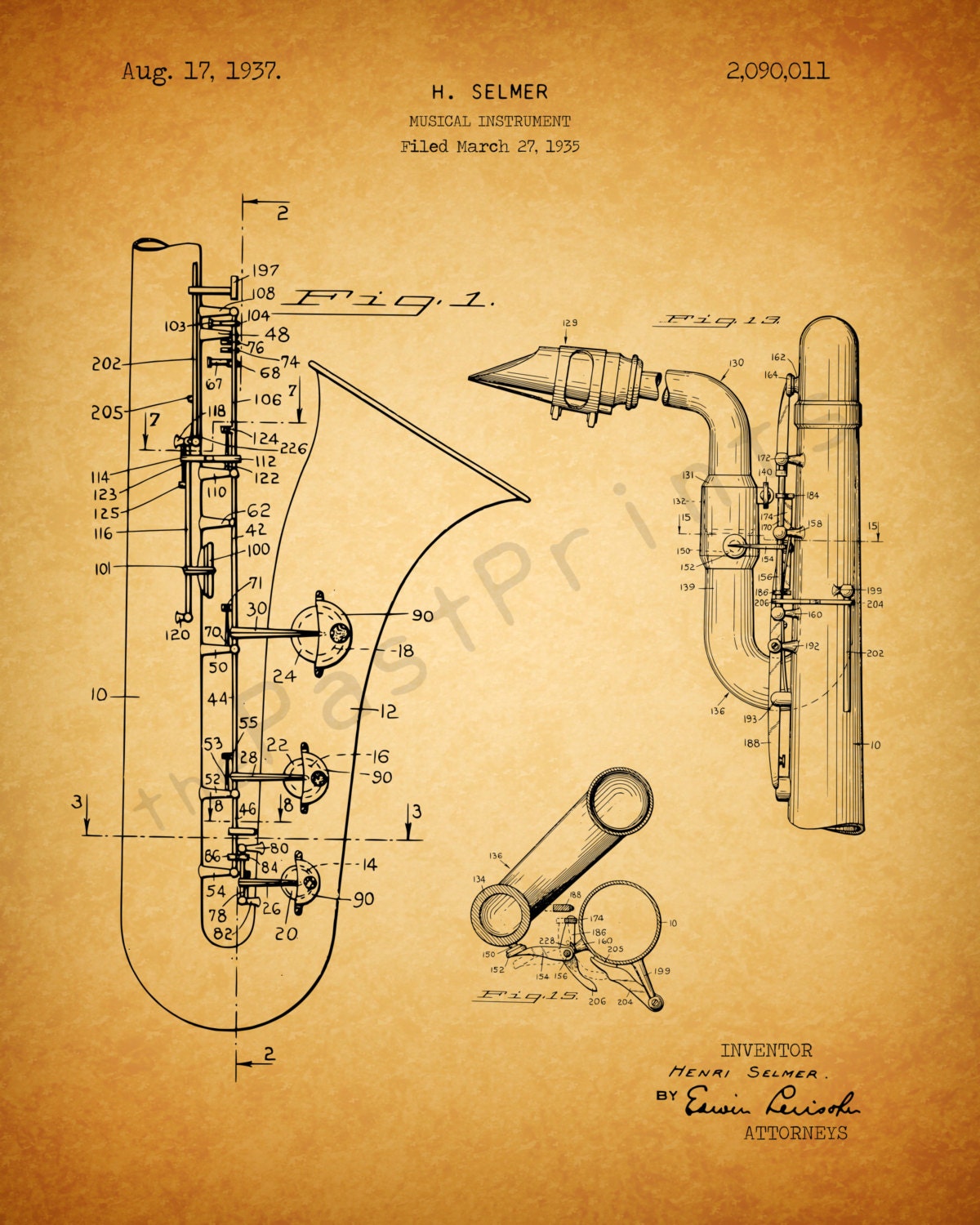 Saxophone Printable | Saxophone Art | Saxophone Print | Saxophone ...