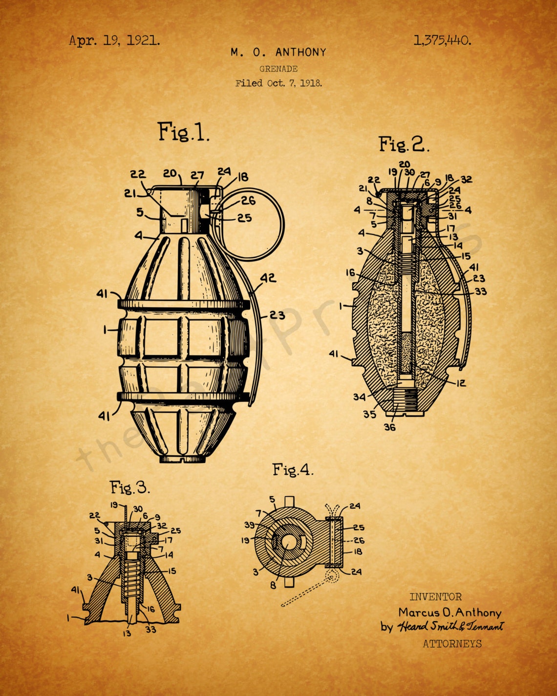 Grenade Printable | Military Print | Military Wall Art | Military Art ...