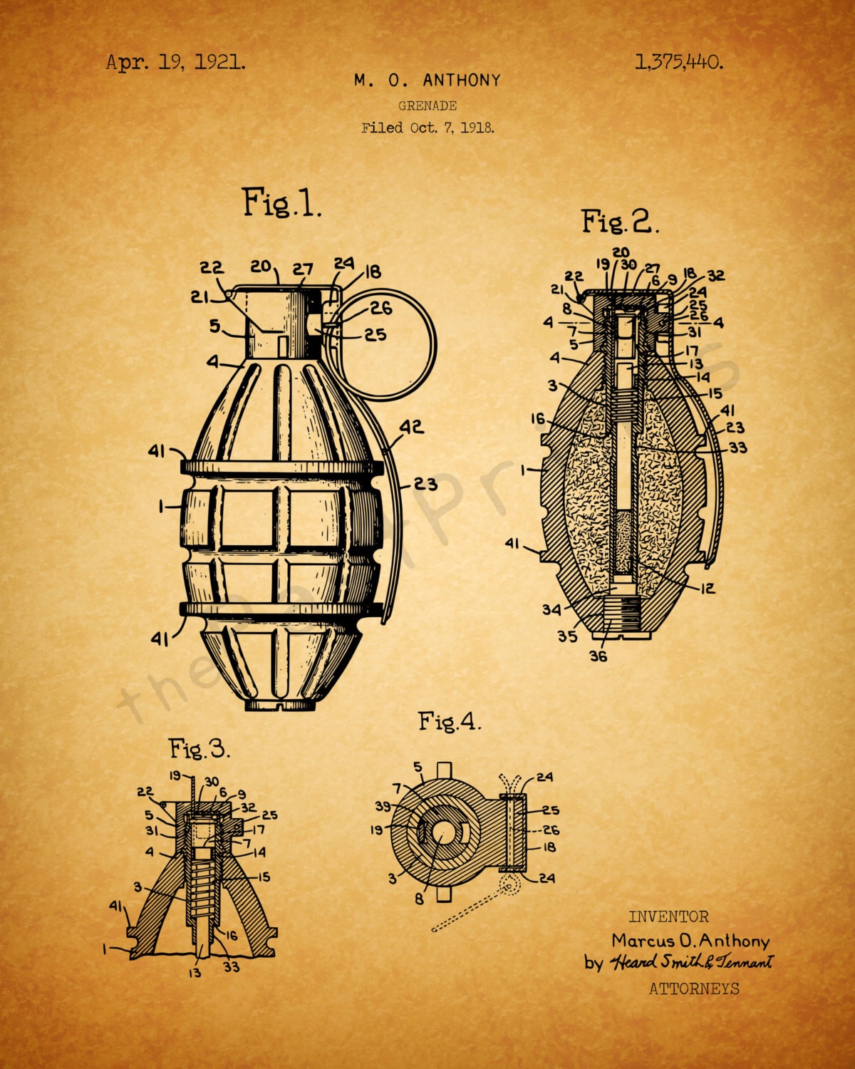 Grenade Printable | Military Print | Military Wall Art | Military Art ...