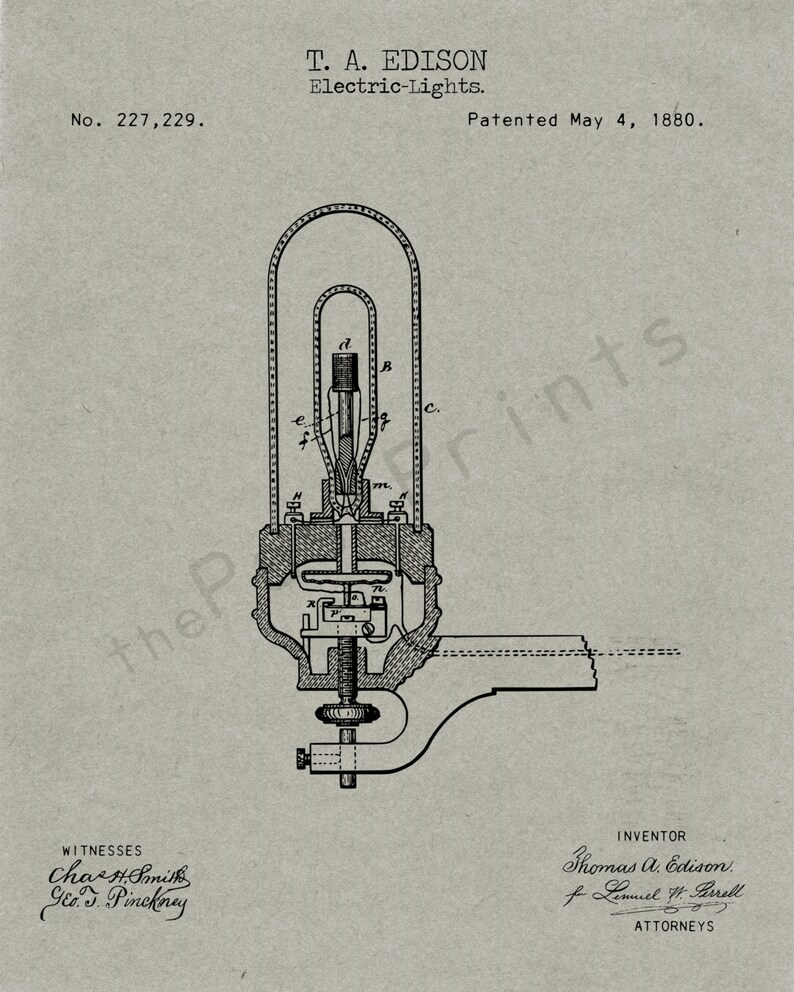 Edison Printable | Thomas Edison Light Bulb | Edison Art | Edison Print ...