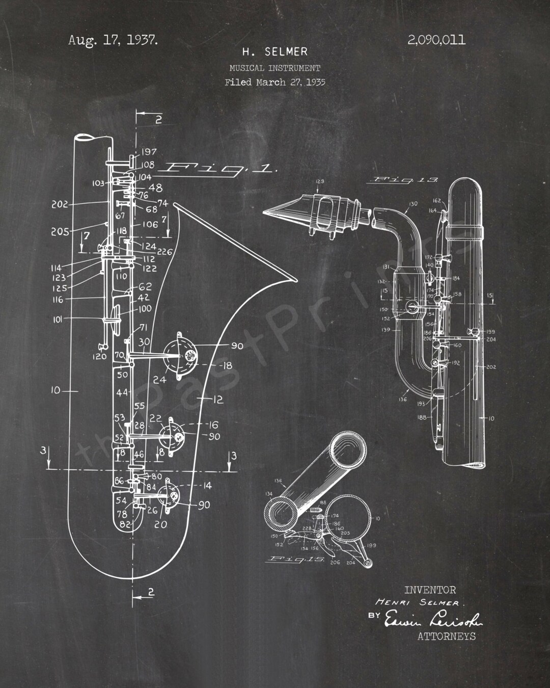 Saxophone Printable | Saxophone Art | Saxophone Print | Saxophone ...