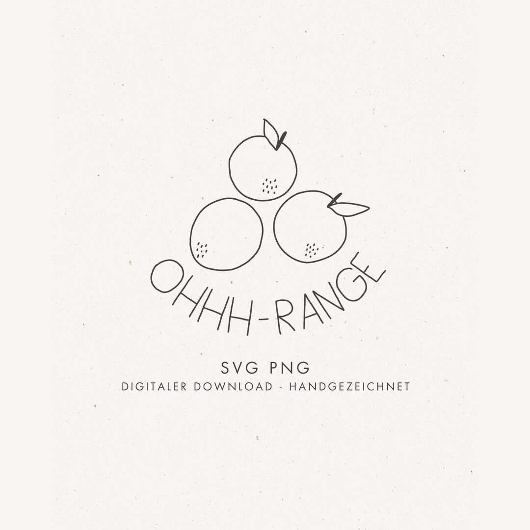 Plotter and Laser File "orange" – Lovingly Designed Drawing - Digitized ...