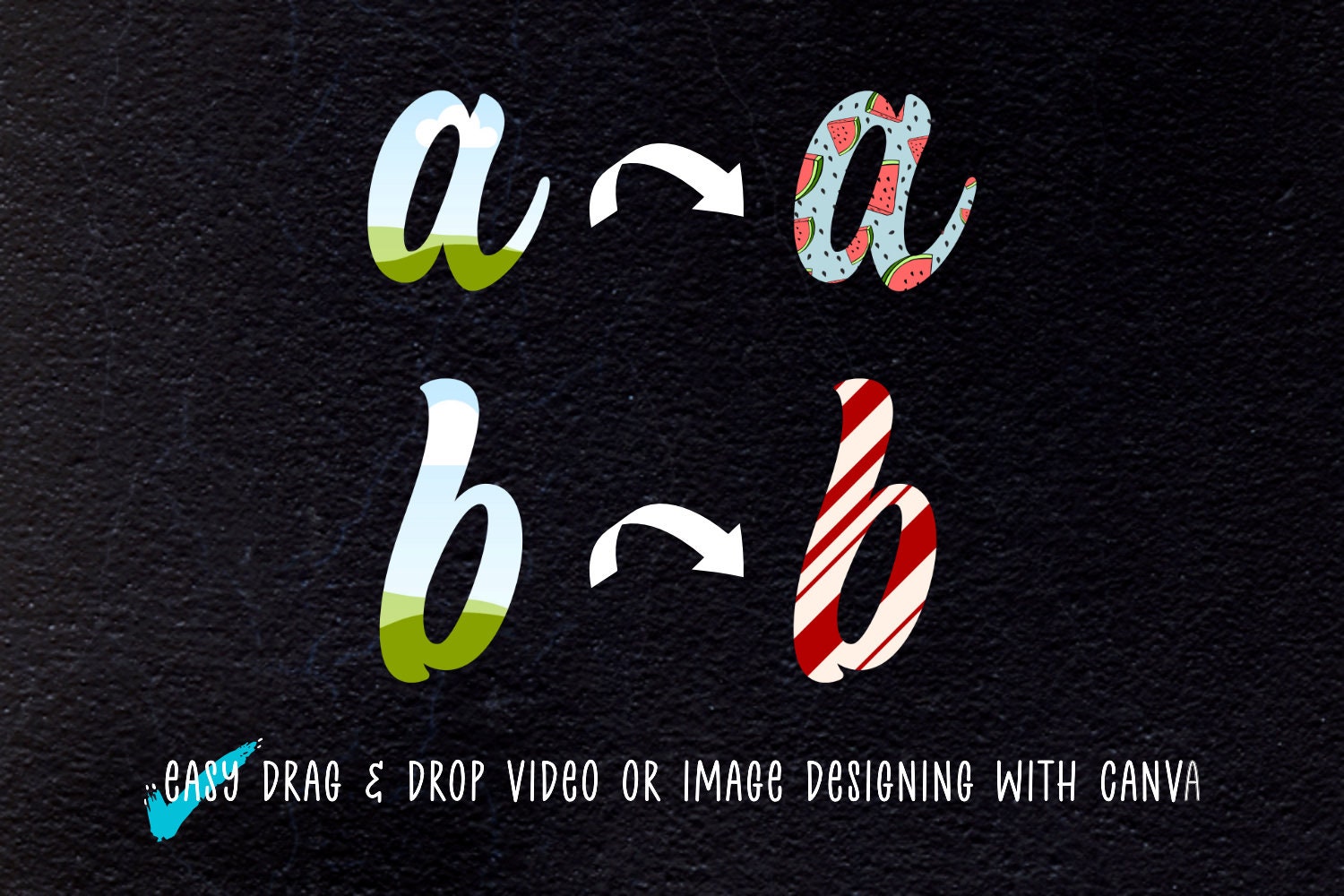 Vintage Long-tail Letters Doodle Canva Frames : 52 Vintage for Letters ...