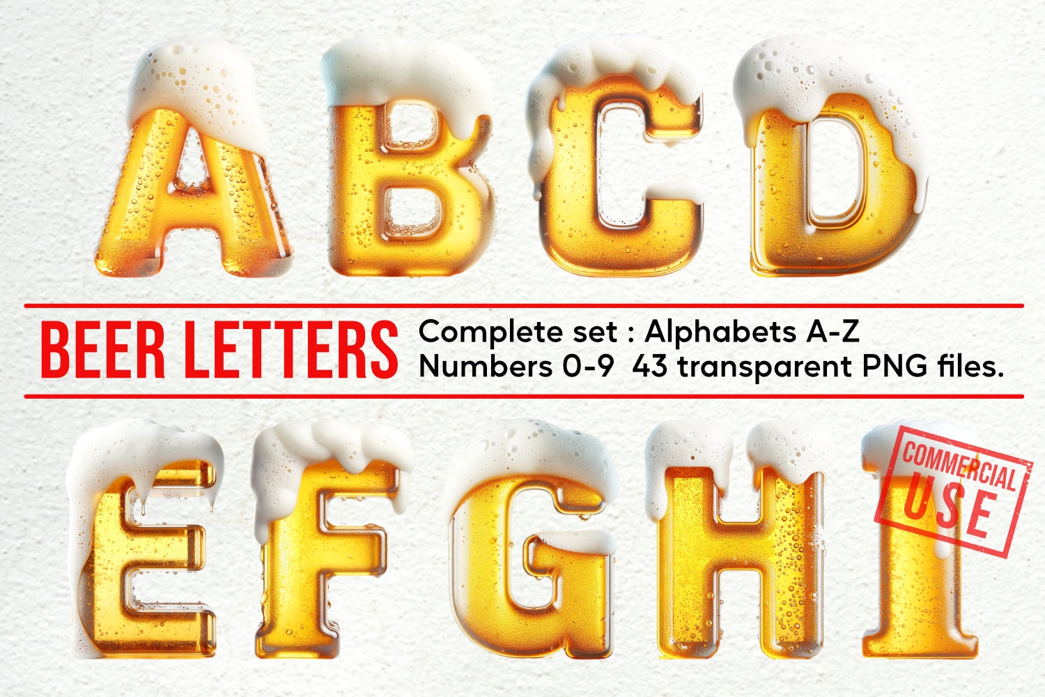 Beer Alphabet & Doodles: Clipart Set With PNG Letters, Numbers ...