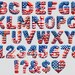 American Flag Small Balloon Alphabet & Doodles: Clipart Set With PNG ...
