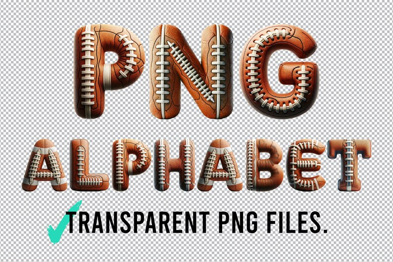 American Football Alphabet & Doodles: Clipart Set With PNG Letters ...