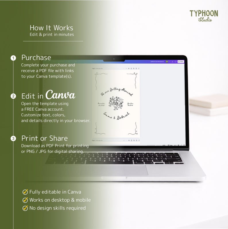 Modern Script Invitation Suite Canva Template | Minimal Calligraphy ...