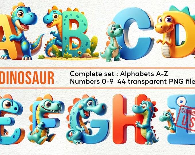 Dinosaur Letters PNG Dinosaur Alphabet Individual Letters Clipart ...