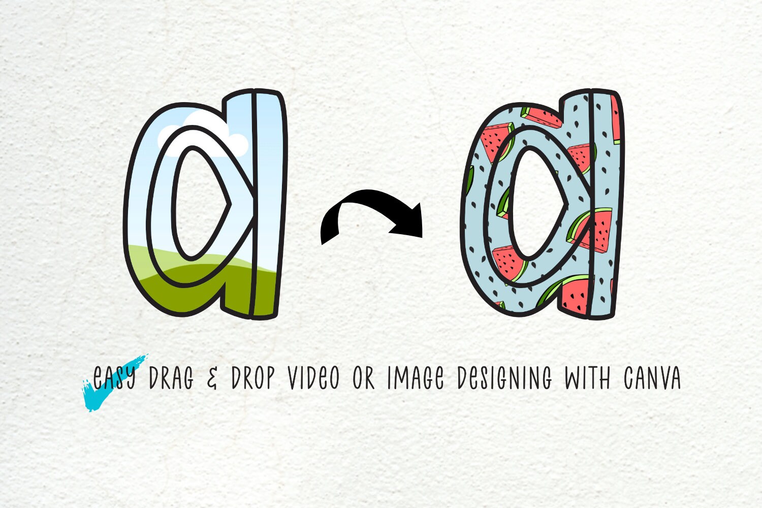 Doodle Canva Frames for Uppercase-lowercase and Numbers: Commercial Use ...