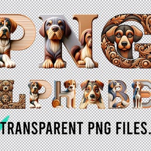 Dog Lover Alphabet & Doodles: Clipart Set With PNG Letters, Numbers ...