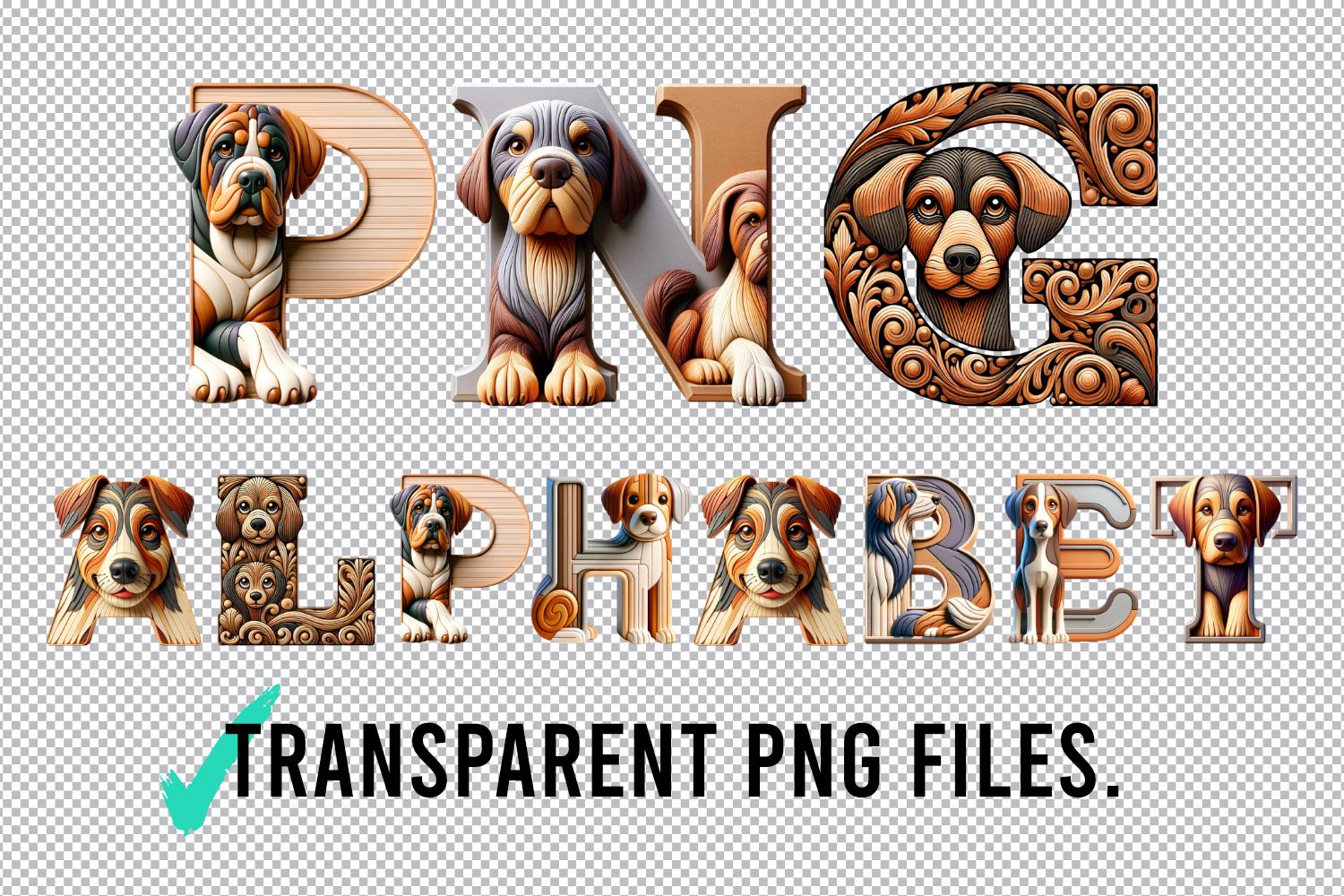 Dog Lover Alphabet & Doodles: Clipart Set With PNG Letters, Numbers ...