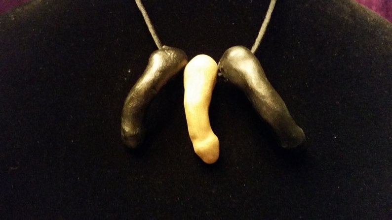 Dickeydick Dicklace - 3 Piece Penis Bead Black and Gold - Etsy