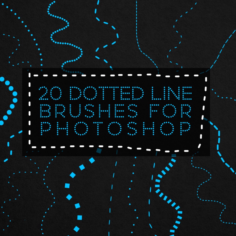 20 Brushes for Photoshop - Dotted Line and Dashed Line - Commercial Use ...