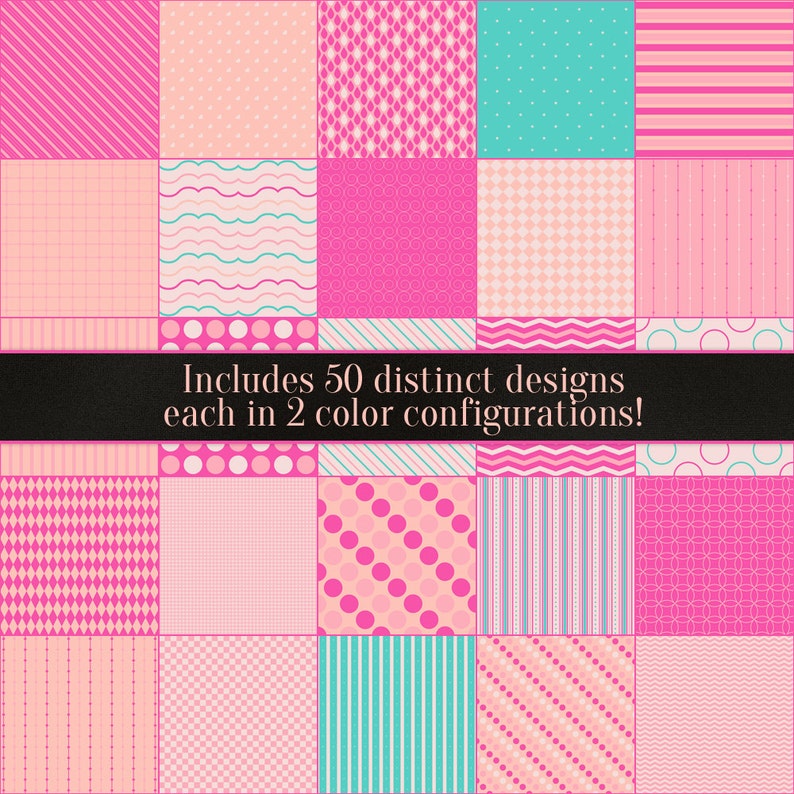 Digital Paper 100 Pack Girly Commercial Use Girly Digital - Etsy