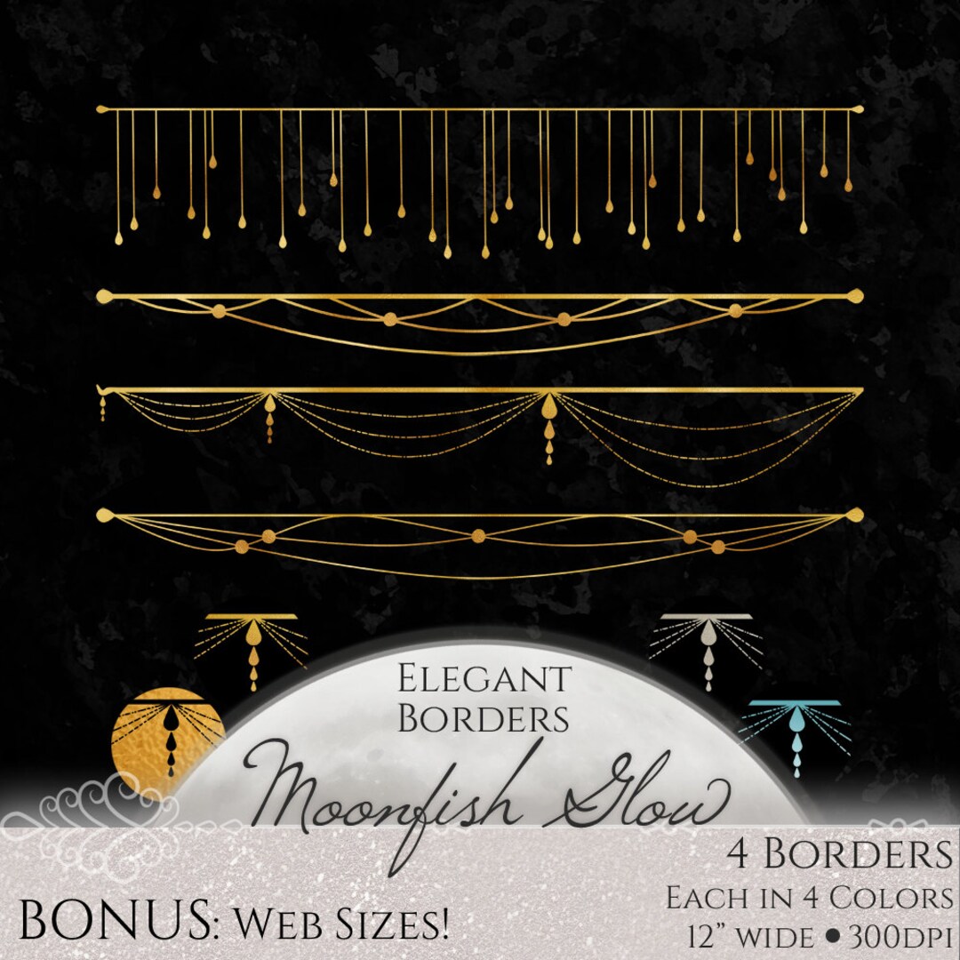 Elegant Borders - Gold, Silver, Winter, and Black - Commercial Use ...