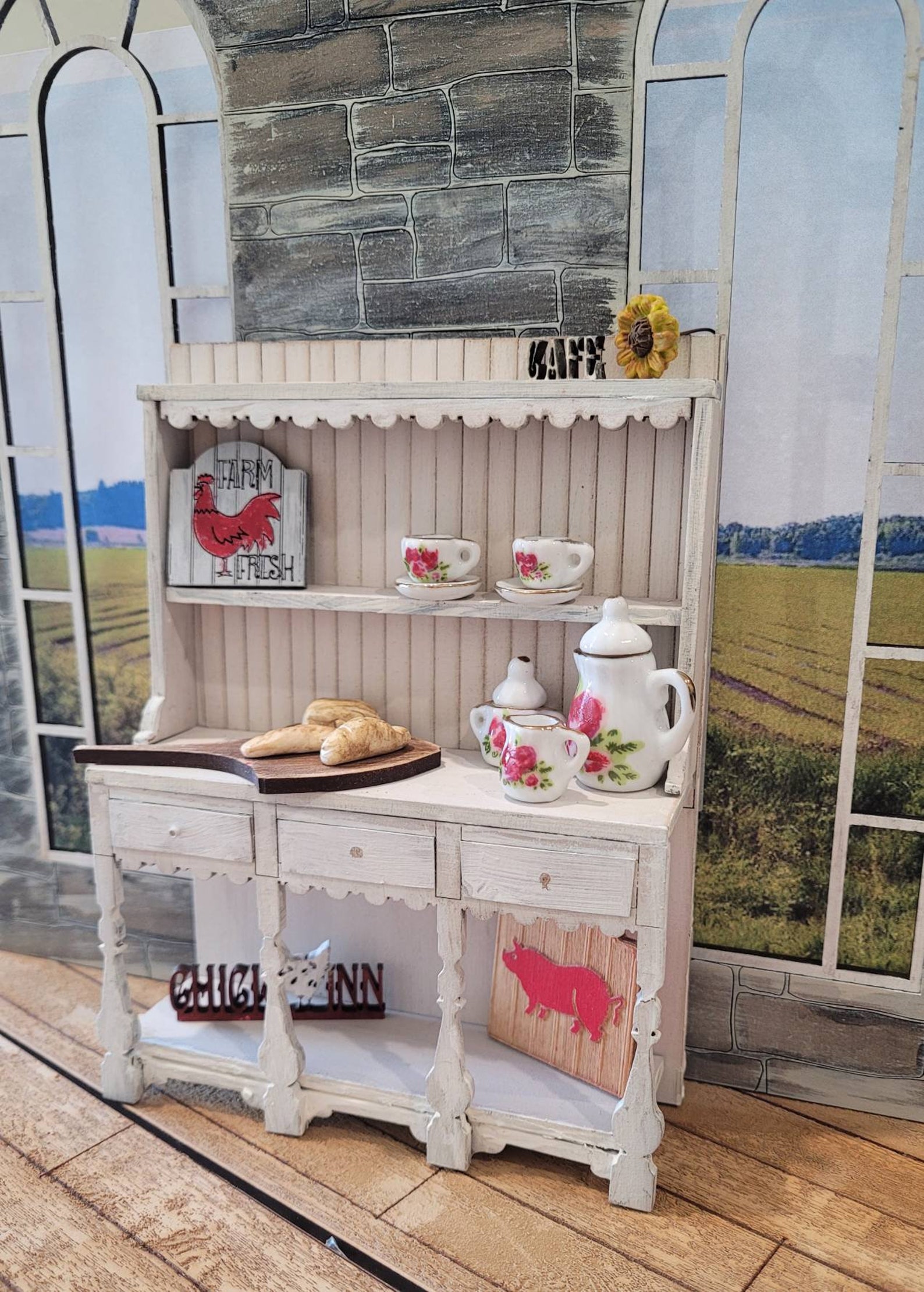 1:12 Scale Rustic Dollhouse Hutch Available Unfinished - Etsy