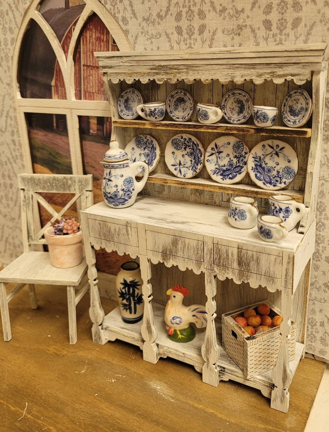 1:12 Scale Rustic Dollhouse Hutch Available Unfinished - Etsy