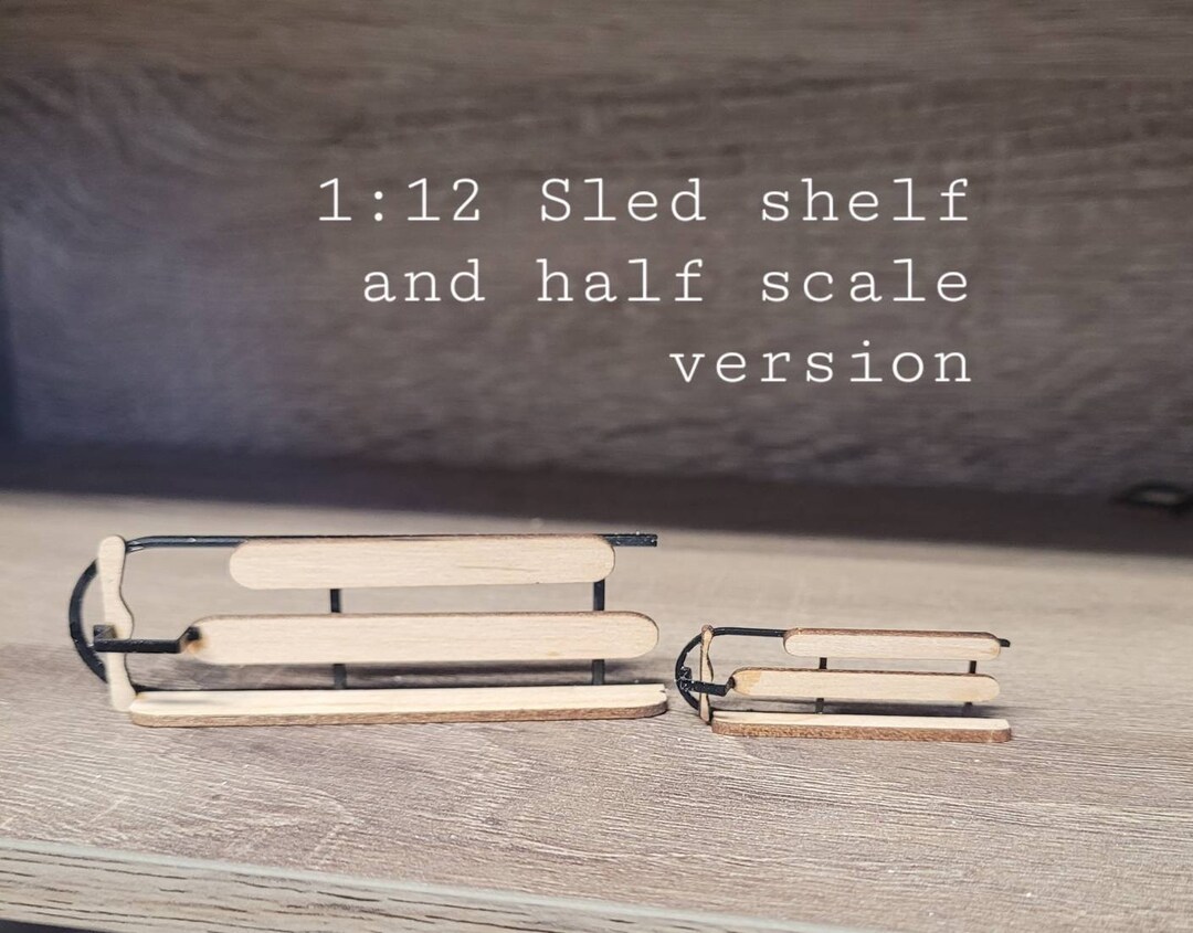 Miniature Dollhouse Sled Shelf Available in 1:12 and Half Scales - Etsy