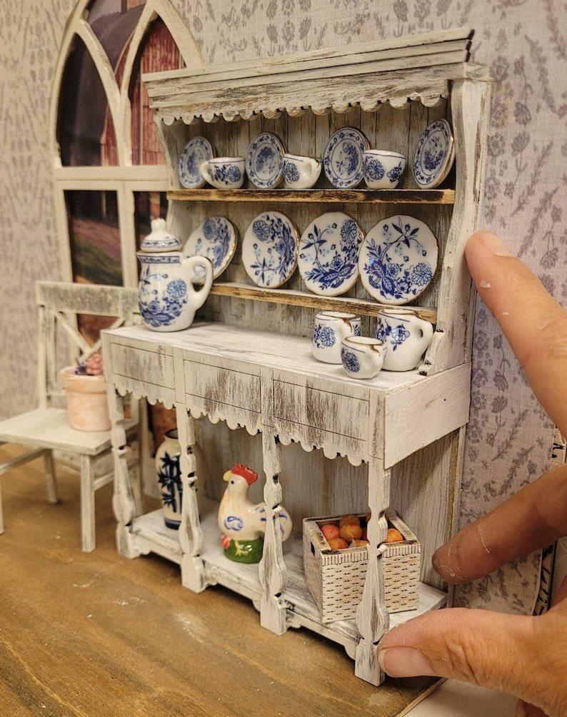 1:12 Scale Rustic Dollhouse Hutch Available Unfinished - Etsy