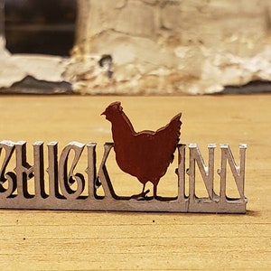 Miniature Dollhouse Chick Inn Sign 1:12 Scale Available Unfinished - Etsy