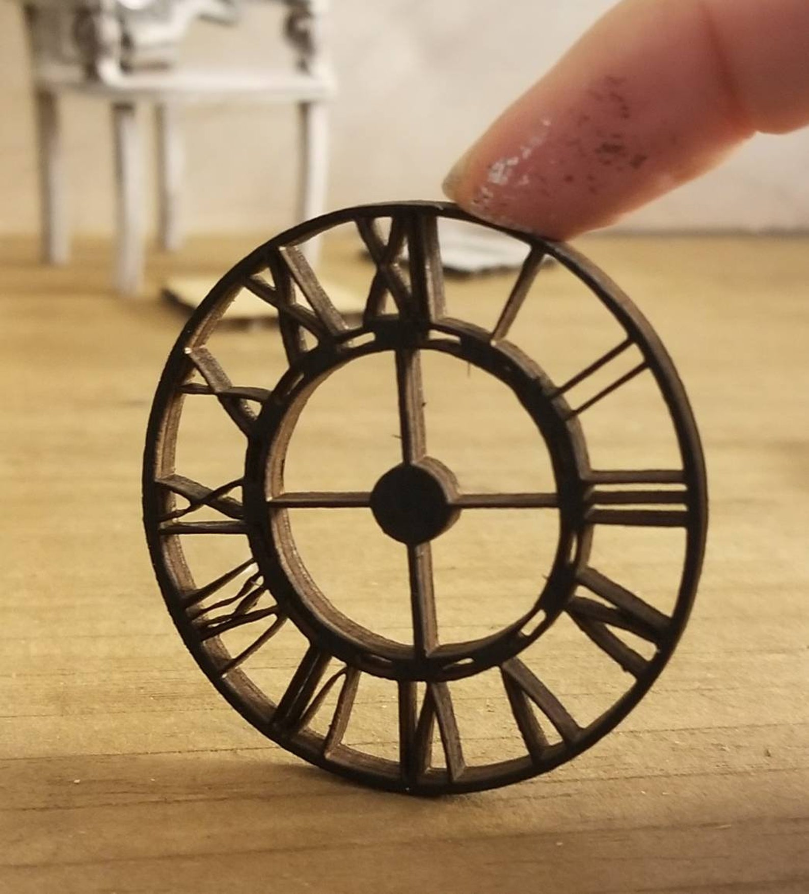 Miniature Dollhouse Wrought Iron Style Clock With Metal Hands. 1:12 ...