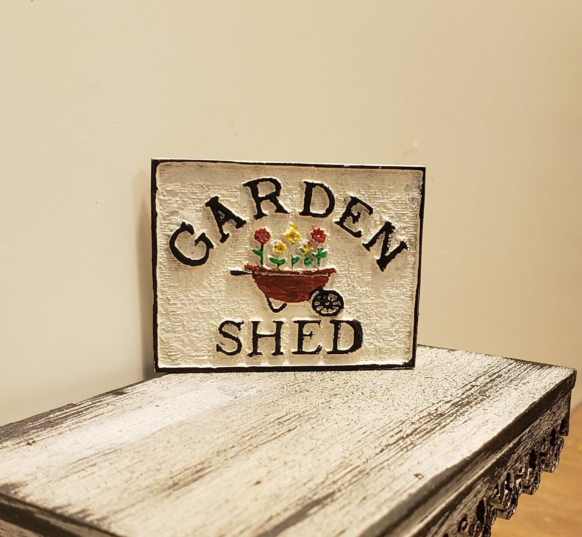 Miniature Dollhouse Farmhouse Style Garden Shed Sign 1:12 Scale - Etsy