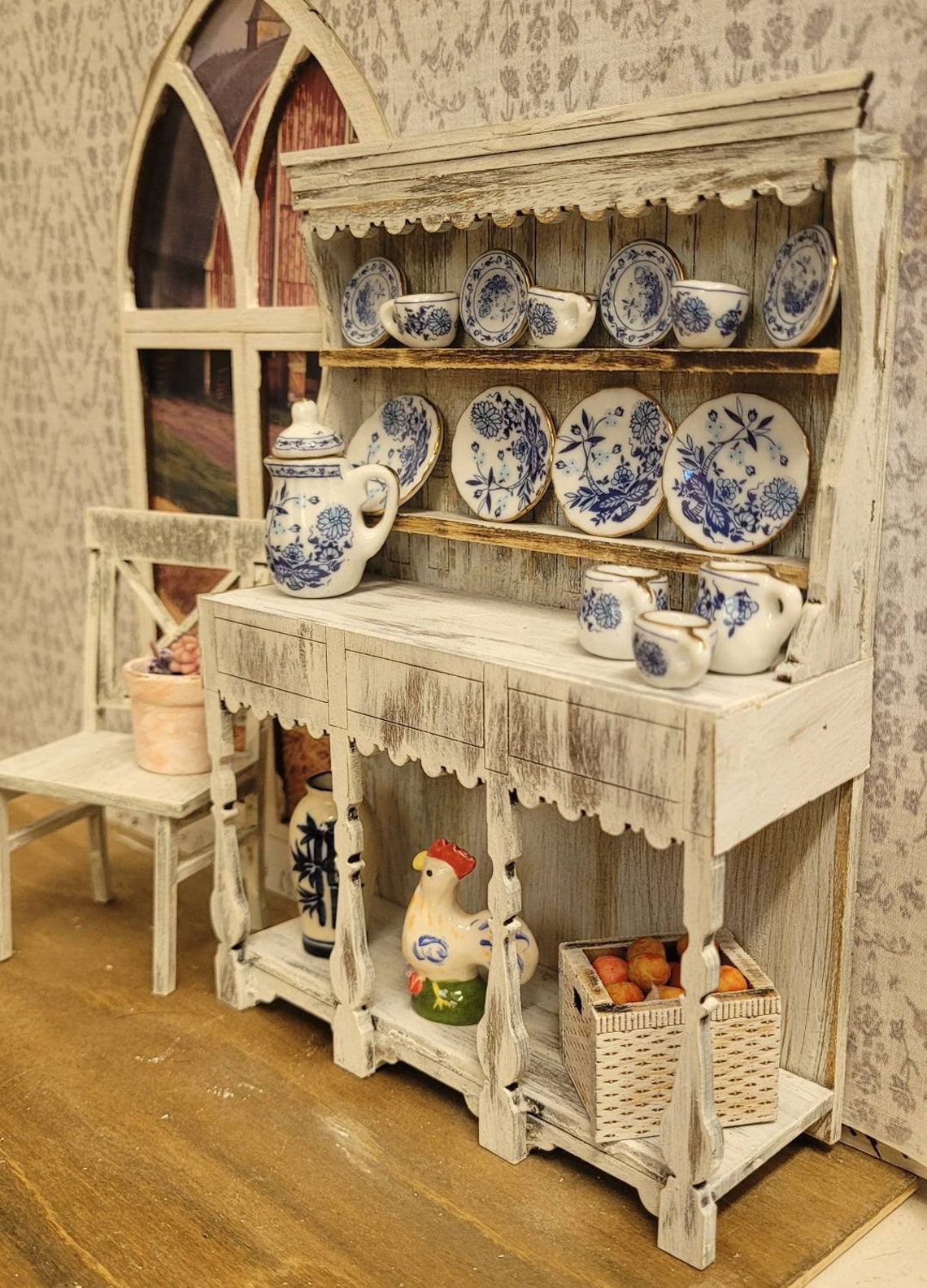 1:12 Scale Rustic Dollhouse Hutch Available Unfinished - Etsy