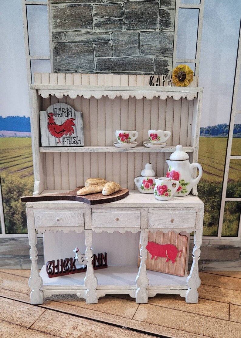 1:12 Scale Rustic Dollhouse Hutch Available Unfinished - Etsy