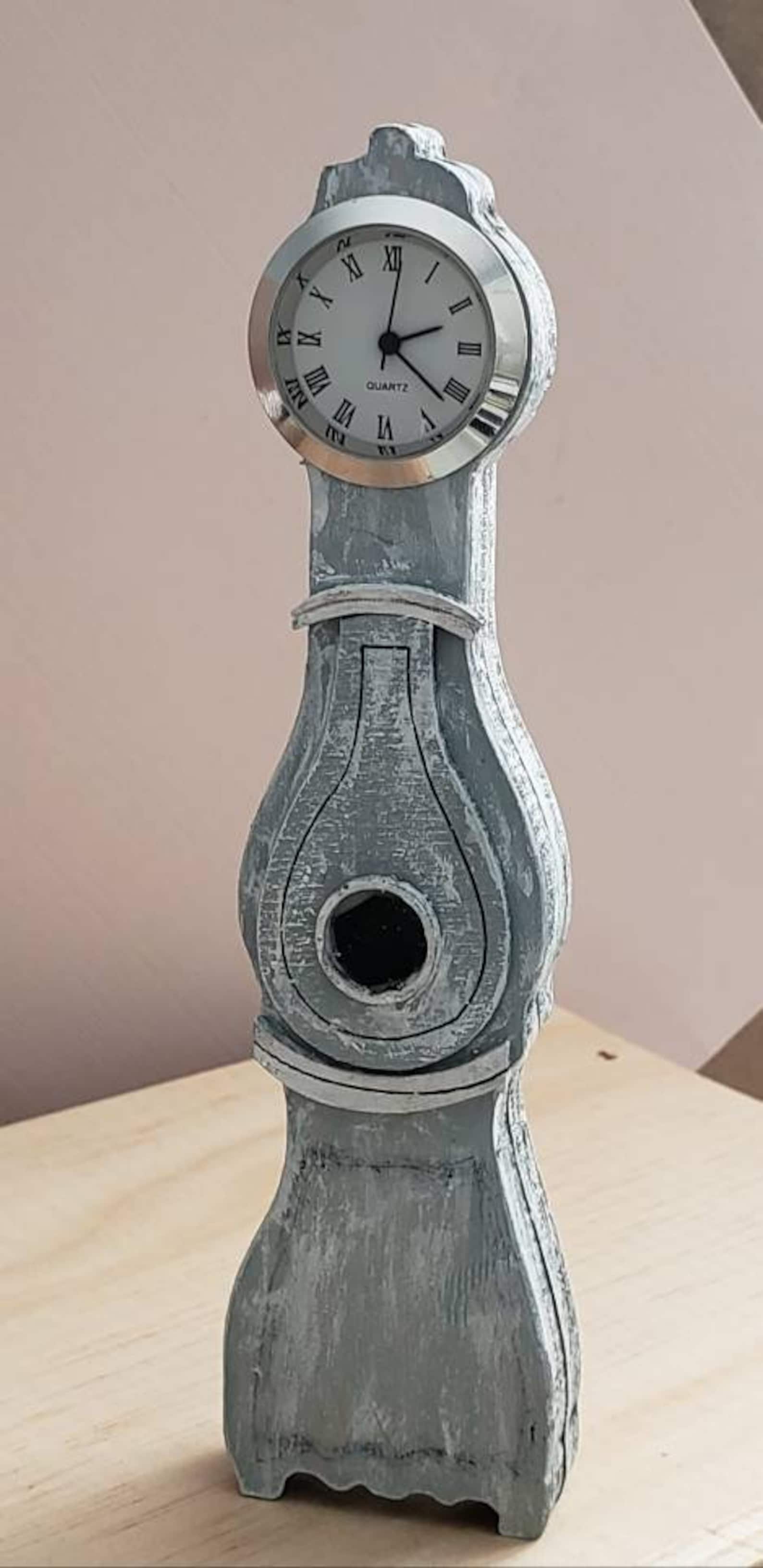 Miniature dollhouse Gustavian Mora clock with real clock face | Etsy