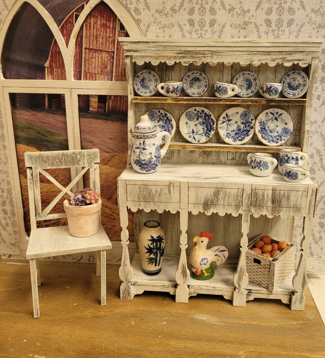 1:12 Scale Rustic Dollhouse Hutch Available Unfinished - Etsy