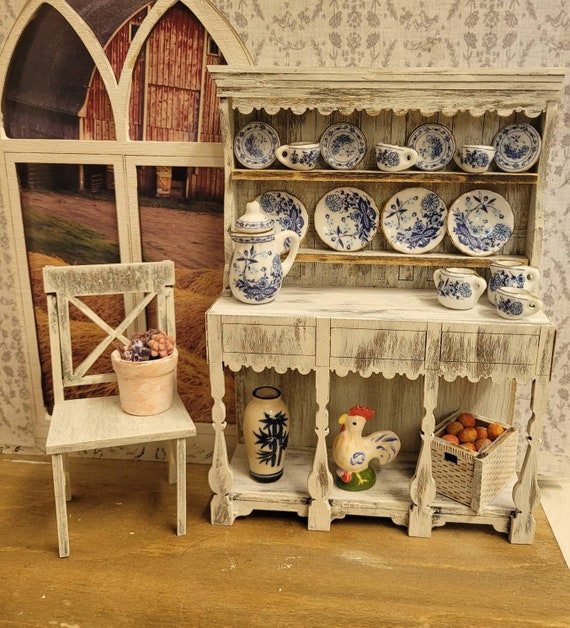 1:12 Scale Rustic Dollhouse Hutch Available Unfinished - Etsy