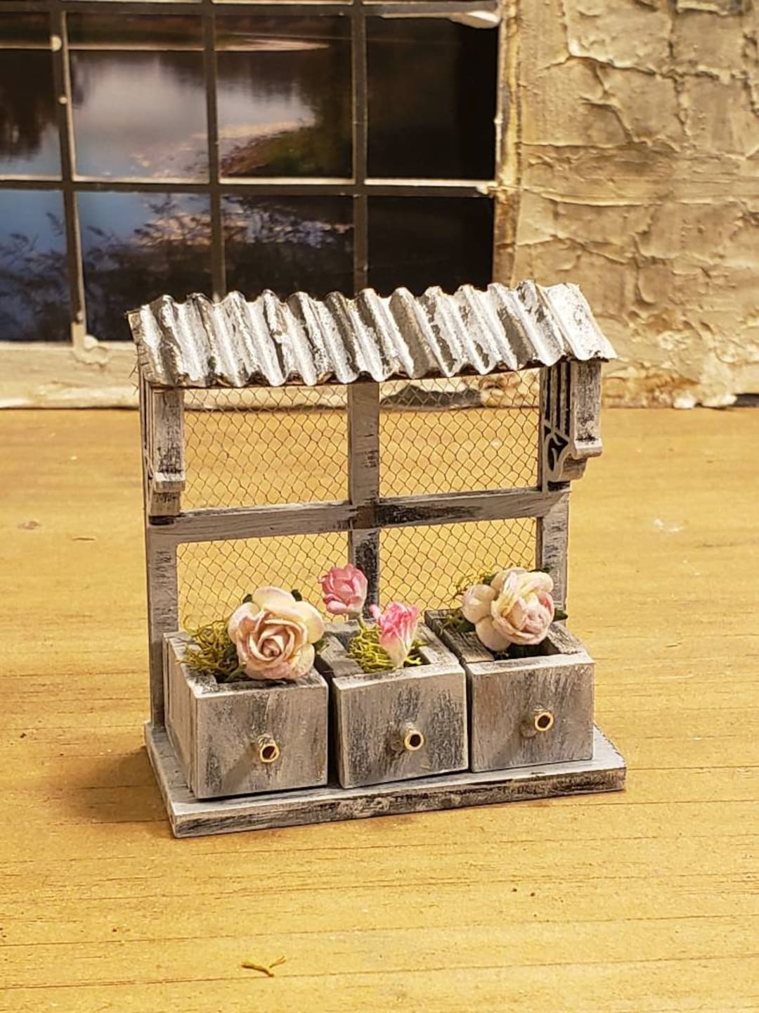 Miniature Dollhouse Flower Box Planter 1:12 Rustic Grey or - Etsy