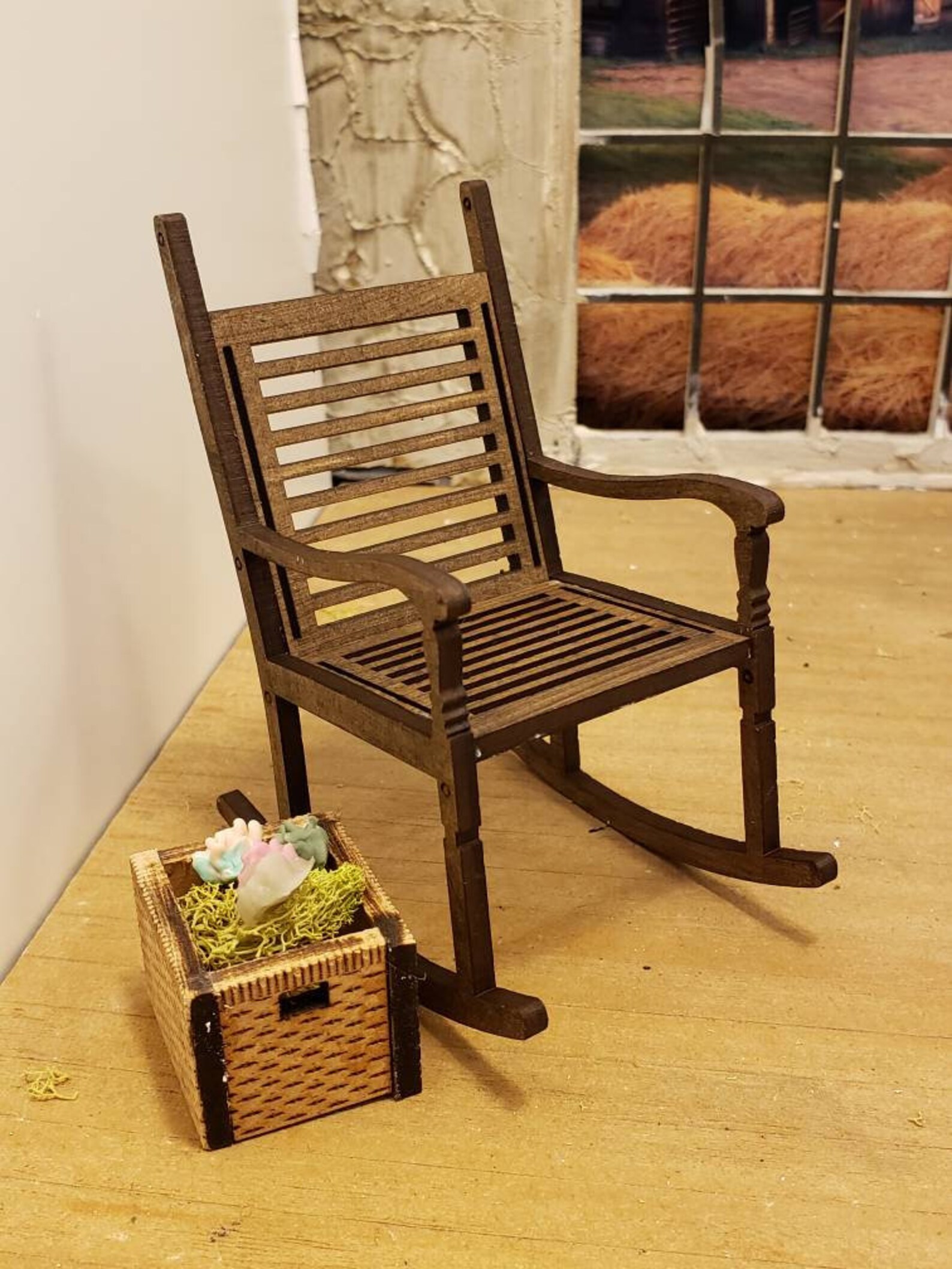 Miniature Dollhouse Rustic Rocking Chair - Etsy