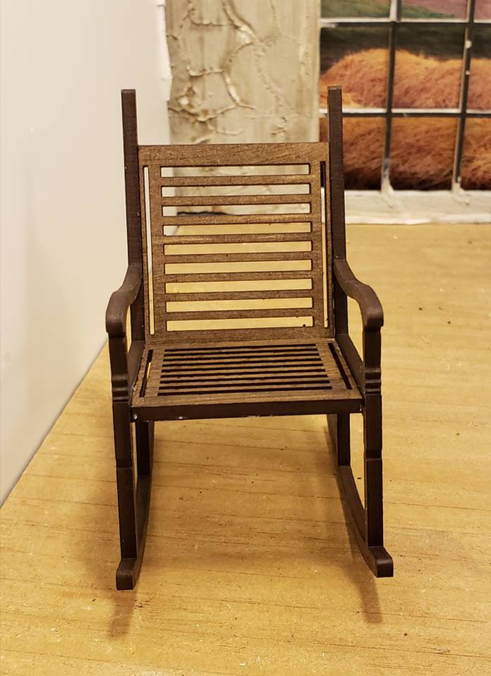 Miniature Dollhouse Rustic Rocking Chair - Etsy