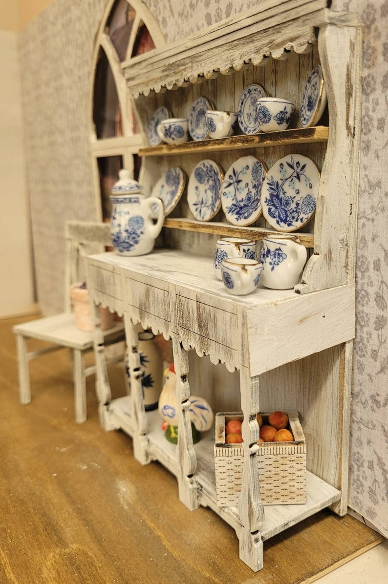 1:12 Scale Rustic Dollhouse Hutch Available Unfinished - Etsy