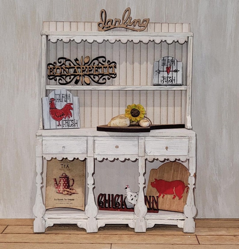 1:12 Scale Rustic Dollhouse Hutch Available Unfinished - Etsy