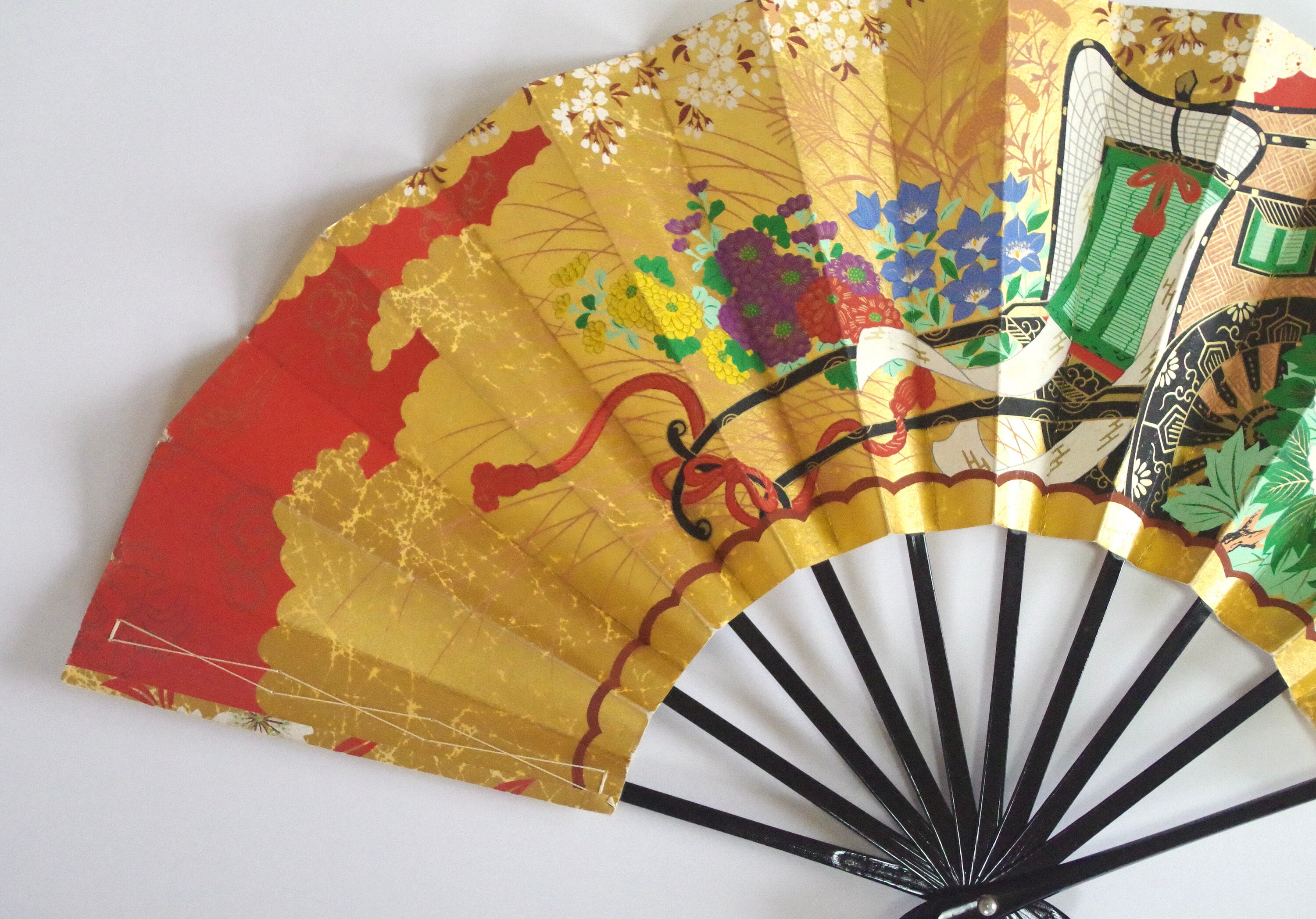 Miyabi Goshoguruma and Cherry Blossom JAPANESE FAN Ogi 扇 - Etsy